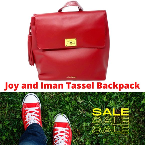 Joy Mangano and Iman | Bags | Joy Iman Tassel Chic Leather Backpack ...